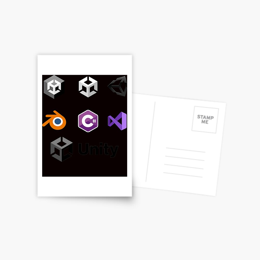 "Unity Sticker Set Unity 3D New Logo " Postcard for Sale by garyeffcoat ...