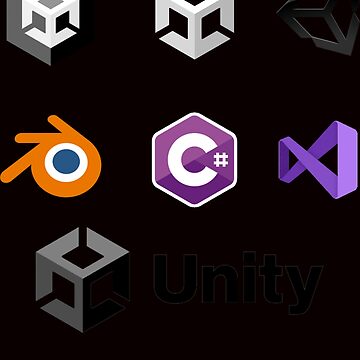 "Unity Sticker Set Unity 3D New Logo " Sticker for Sale by garyeffcoat ...