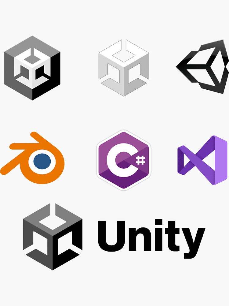 "Unity Sticker Set Unity 3D New Logo " Sticker for Sale by garyeffcoat ...