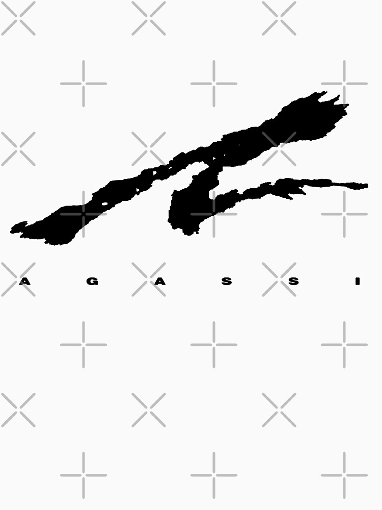 "ANDRE AGASSI LOGO IN BLACK" T-shirt for Sale by willyleo | Redbubble ...