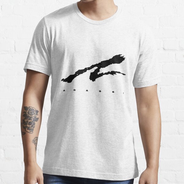 "ANDRE AGASSI LOGO IN BLACK" T-shirt for Sale by willyleo | Redbubble ...