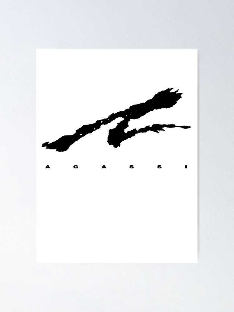 "ANDRE AGASSI LOGO IN BLACK" Poster for Sale by willyleo | Redbubble
