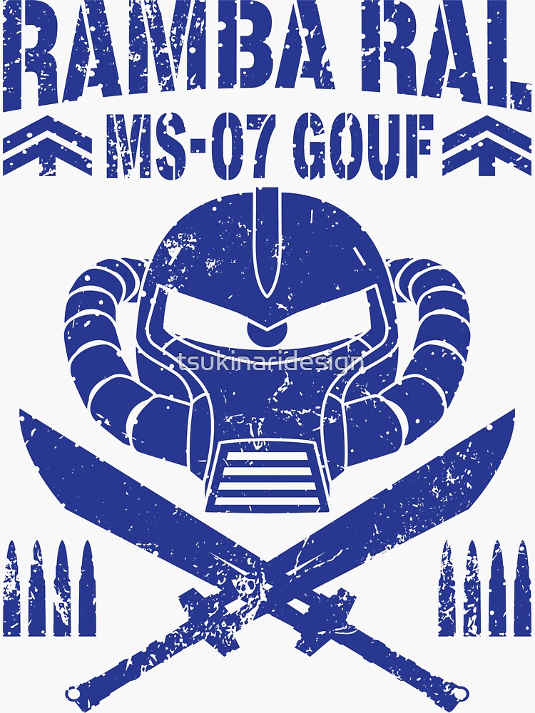 "Ramba Ral MS-07 GOUF" Sticker for Sale by tsukinaridesign | Redbubble