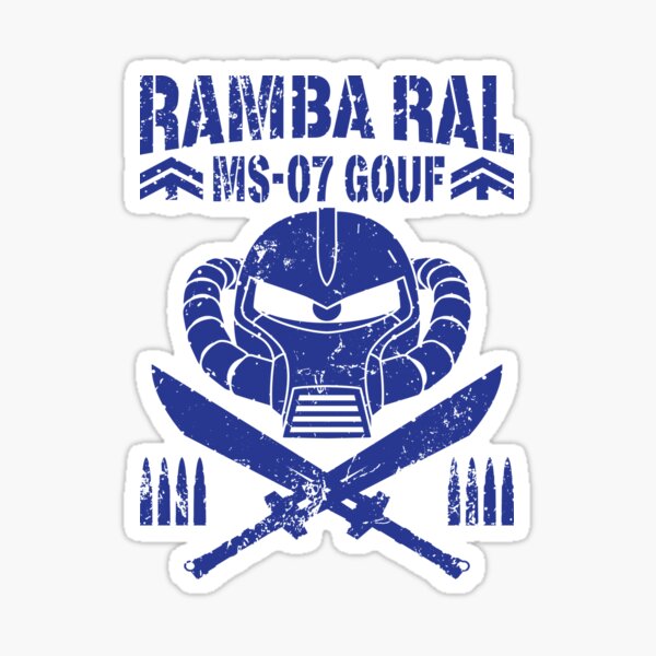 "Ramba Ral MS-07 GOUF" Sticker for Sale by tsukinaridesign | Redbubble