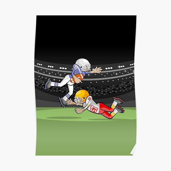 "American football player dodging a lock" Poster for Sale by ...