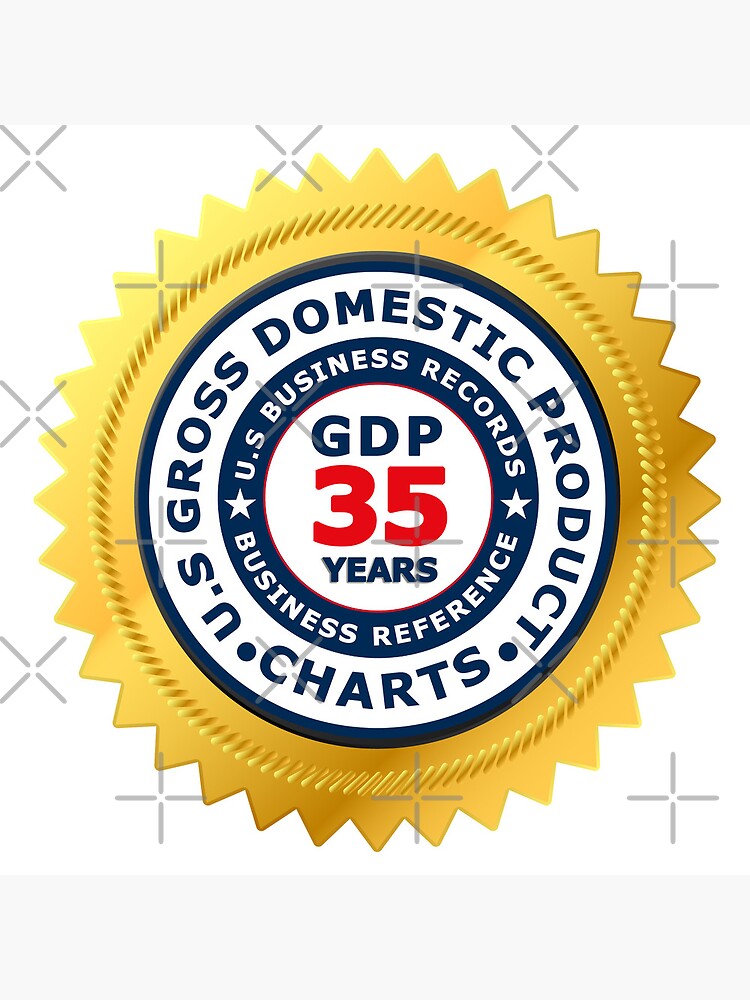 "35 Years, U.S GDP Charts, Packaging boxes labels, www.usgdpcharts.com," Art Print for Sale by ...