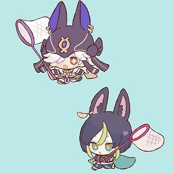 "Cyno Tighnari Chibi Cute Genshin Impact Sumeru" Sticker for Sale by ...