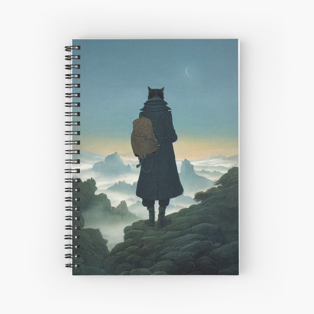 "Cat Wanderer above the Sea of Fog. Inspired by the painting of Caspar ...