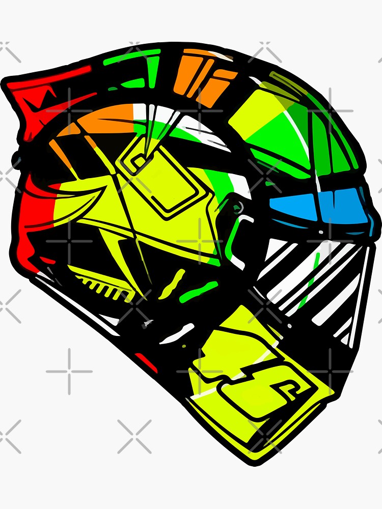 "MotoGp Legendary Helmet No 46" Sticker for Sale by luxci | Redbubble