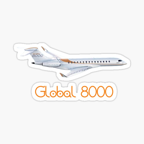 "Bombardier Global 8000 Business Jet Airplane" Sticker for Sale by ...