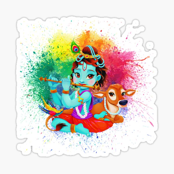 "Janmashtami Happy KRISHNA Active" Sticker for Sale by Rayfineornates ...