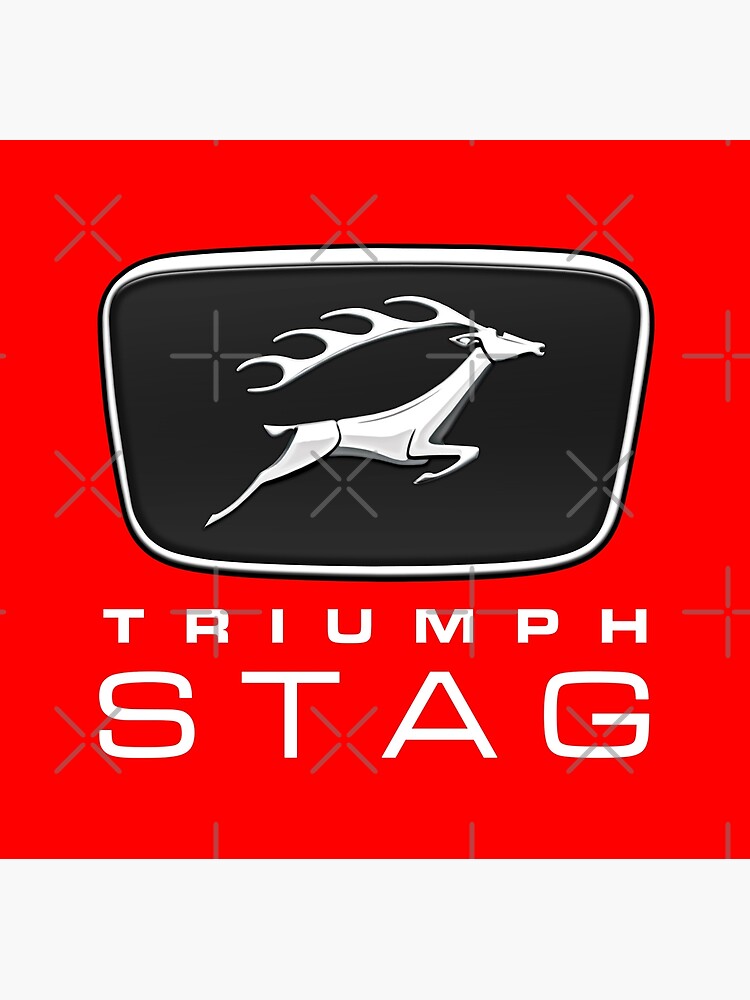 "Triumph Stag + Badge" Poster for Sale by CellularSong | Redbubble