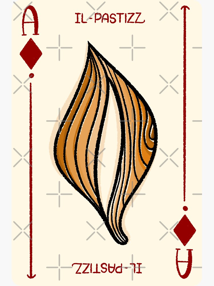 "Il-Pastizz ta' Malta - Playing Card" Sticker for Sale by fran-from-nar ...