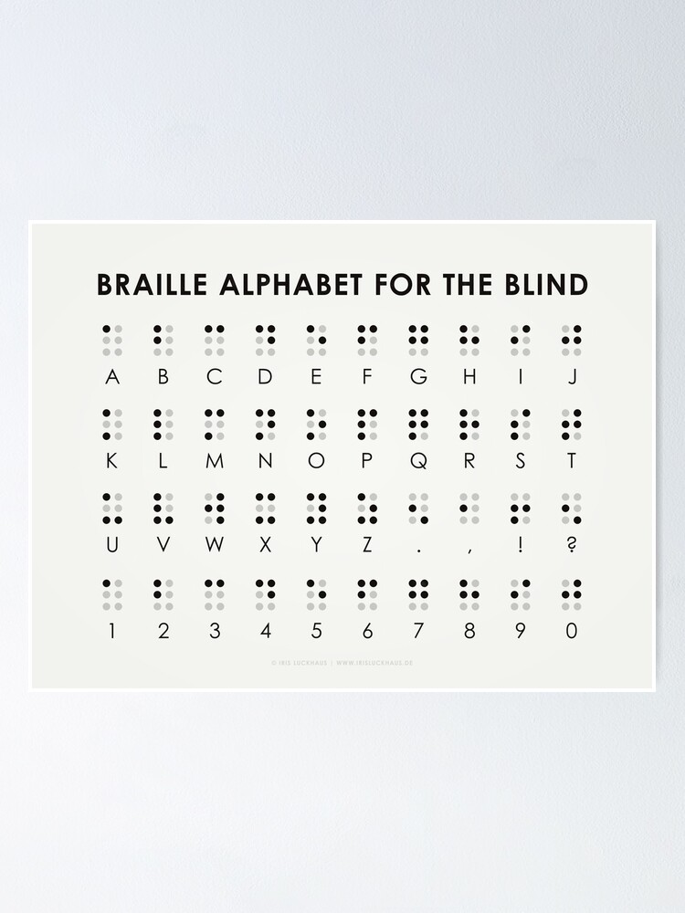 "Braille Alphabet for the Blind Infographic Guide" Poster von irisluckhaus | Redbubble