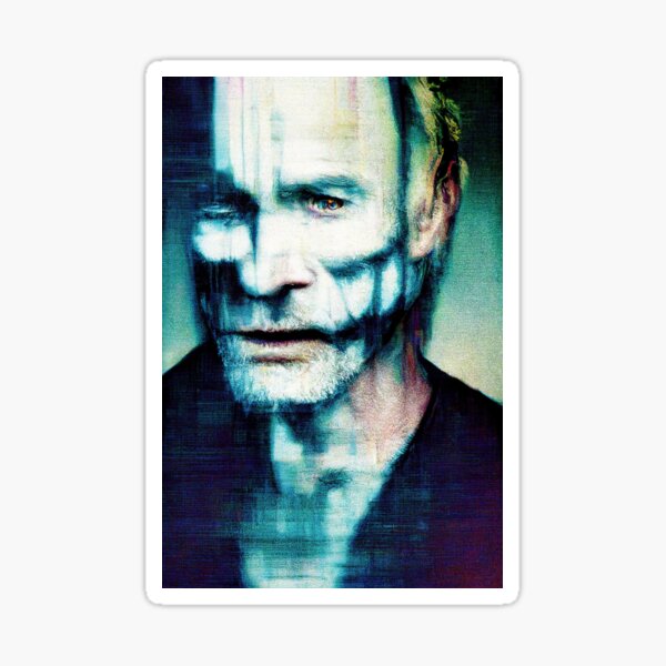 "Glitch-art portrait of Sting" Sticker for Sale by JBNina | Redbubble