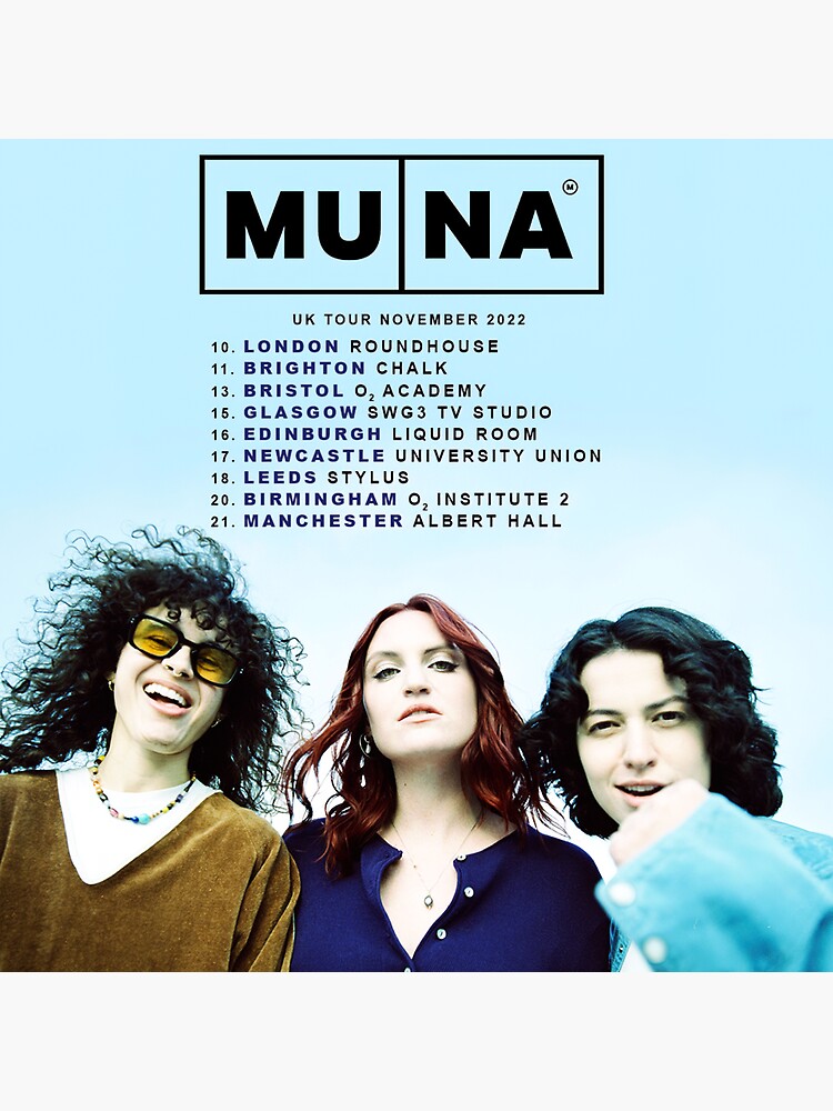 "Concert Muna UK Tour 2022" Sticker for Sale by Jams-Gardner | Redbubble