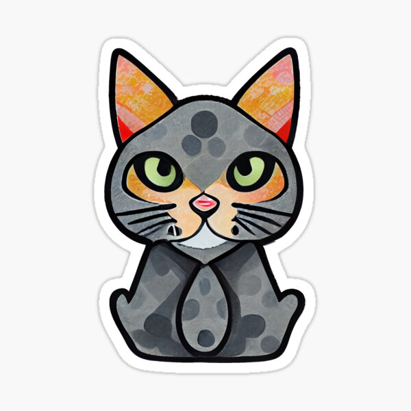 " A funny cute cat 3 is staring at you" Sticker for Sale by KOTOdesign ...