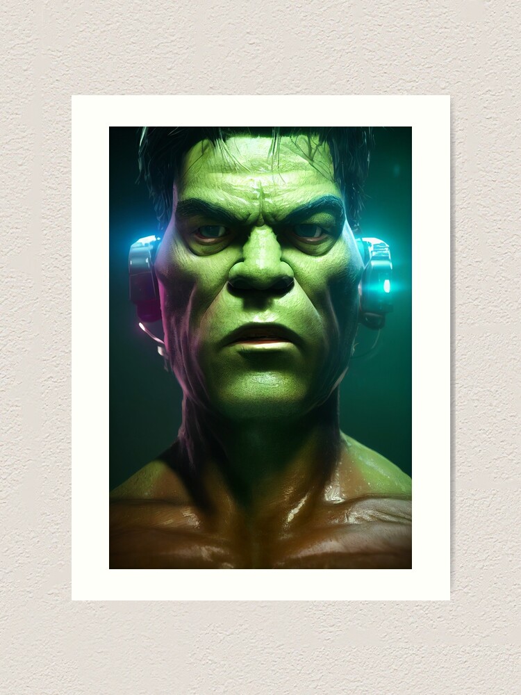 "The Hulk reimagined in Cyberpunk style v1" Art Print for Sale by ...