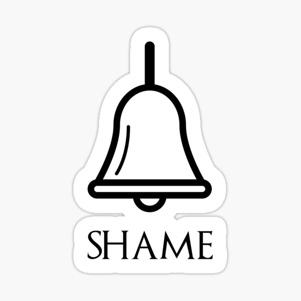 "Shame!" Sticker for Sale by Soronelite | Redbubble