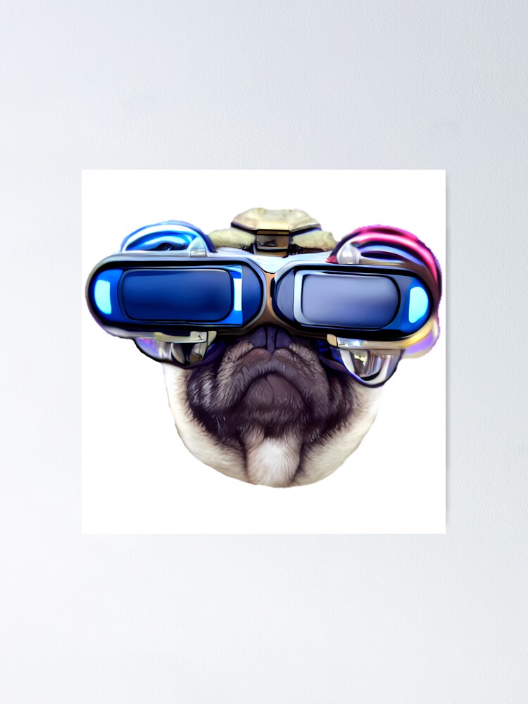 "Pug in VR Color, Sticker, Center, Symmetric, 2800x2800, Transparent ...