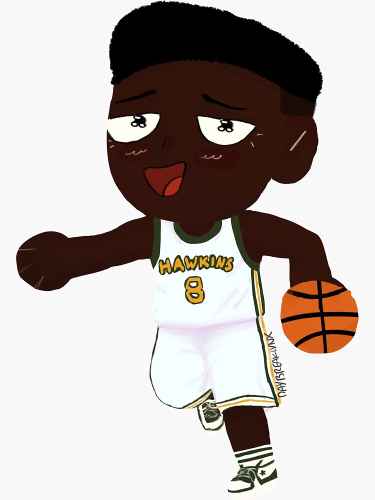 "stranger things lucas sinclair chibi basketball" Sticker for Sale by ...