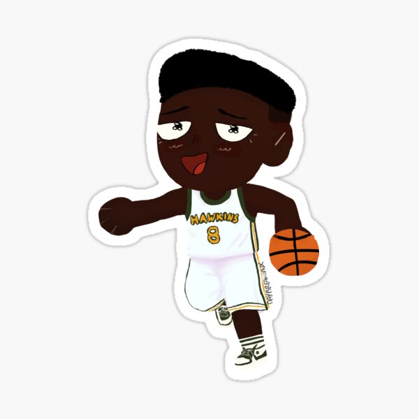 "stranger things lucas sinclair chibi basketball" Sticker for Sale by ...