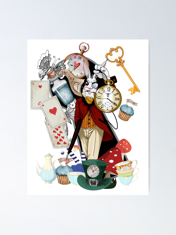 "Alice in wonderland, White Rabbit " Poster for Sale by Martzart ...