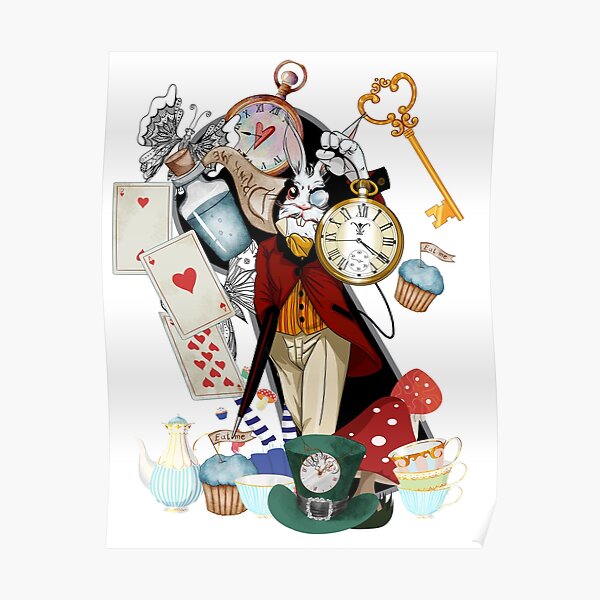 "Alice in wonderland, White Rabbit " Poster for Sale by Martzart ...