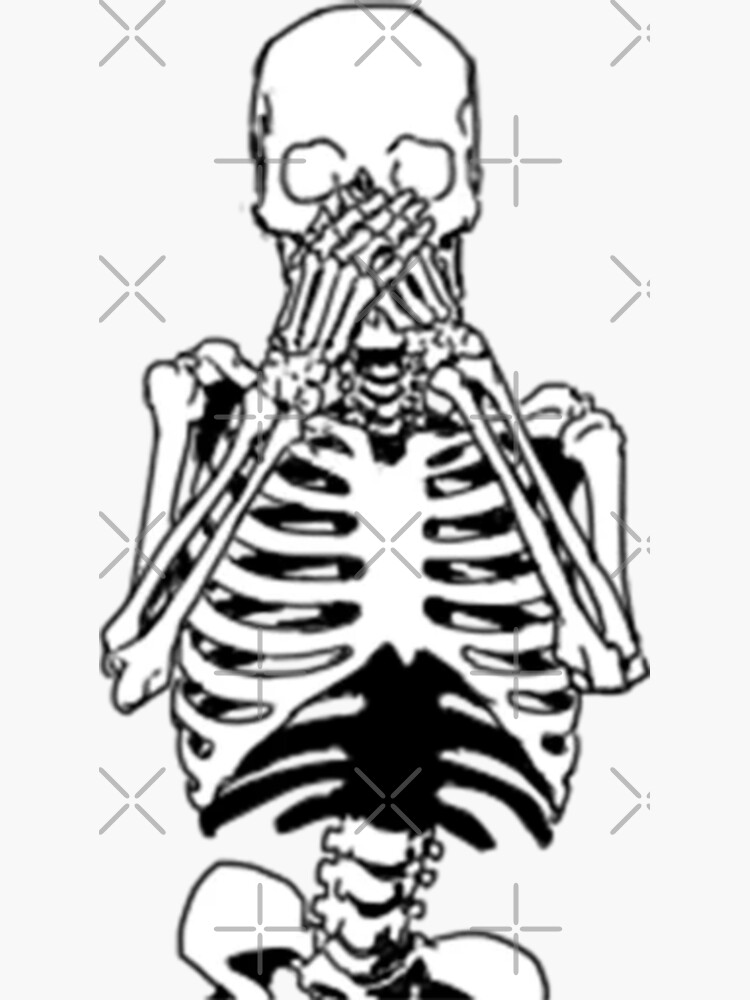 "Surprised Skeleton" Sticker for Sale by MILMIK | Redbubble