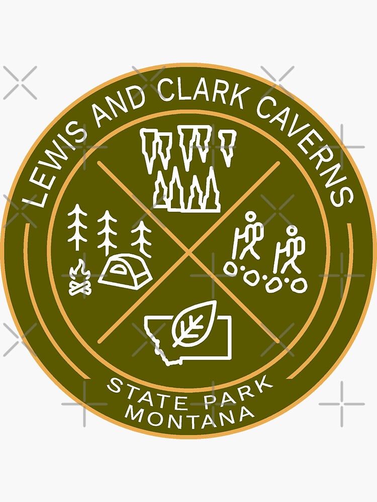 "Lewis and Clark Caverns State Park MT Heraldic Logo" Sticker for Sale ...