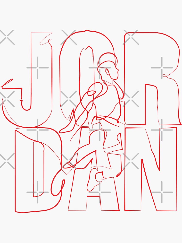 "Continuous Line graphic minimalist art Michael Jordan calligraphy ...