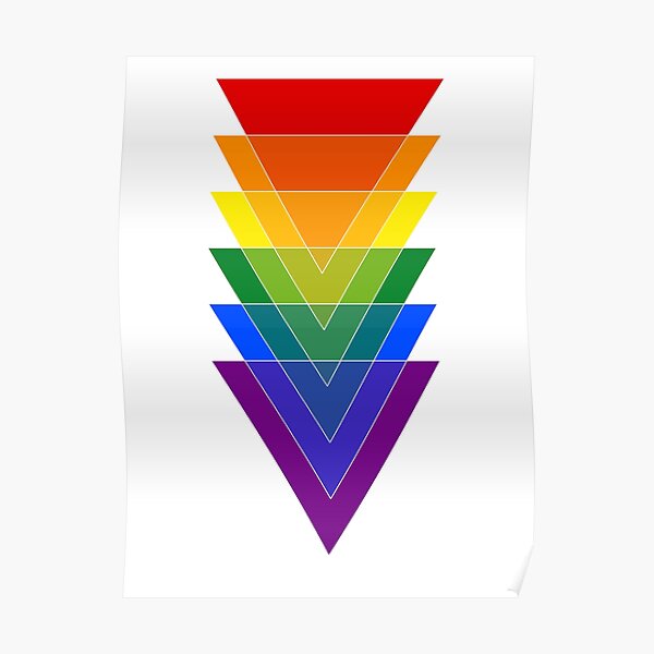 "Rainbow Overlapping Triangles Pride Flag" Poster for Sale by korynaq ...