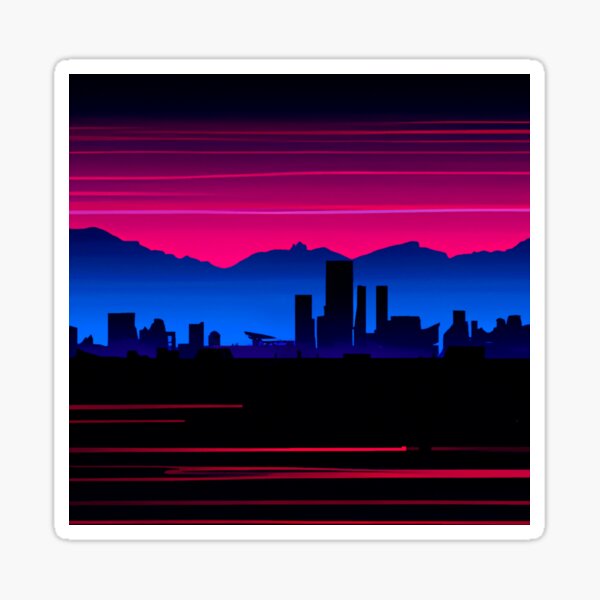 "Synthwave city" Sticker for Sale by SJG-digital | Redbubble