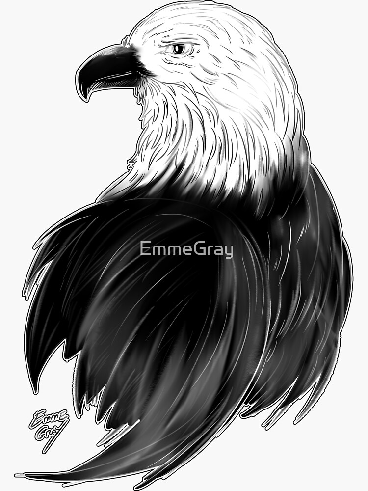 "Inktober 2022 - 11 EAGLE" Sticker for Sale by EmmeGray | Redbubble