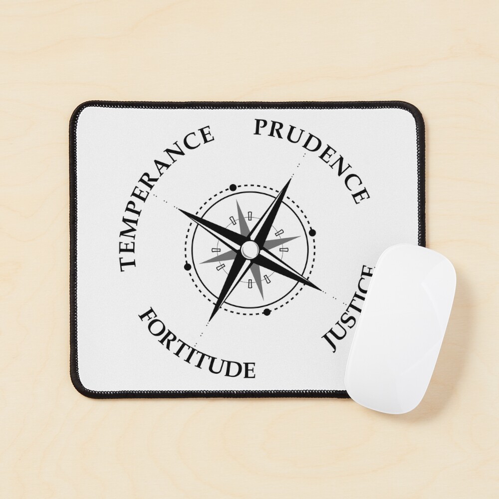 "Cardinal Virtues Prudence Justice Fortitude Temperance Compass ...