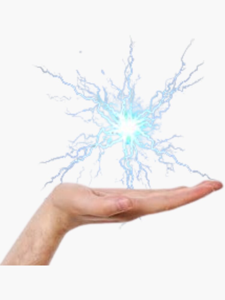 "Electrokinesis - Hand Holding Ball of Lightning" Sticker for Sale by ...