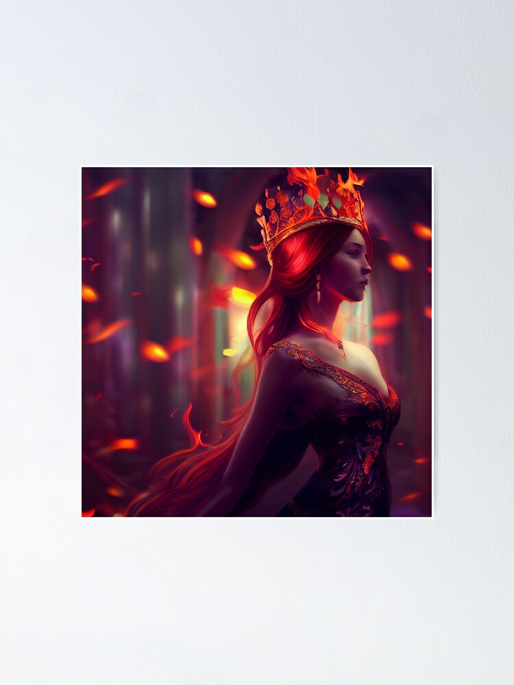 "Fire Elf Warrior Princess High Fantasy, Elves. Sorceress" Poster for ...