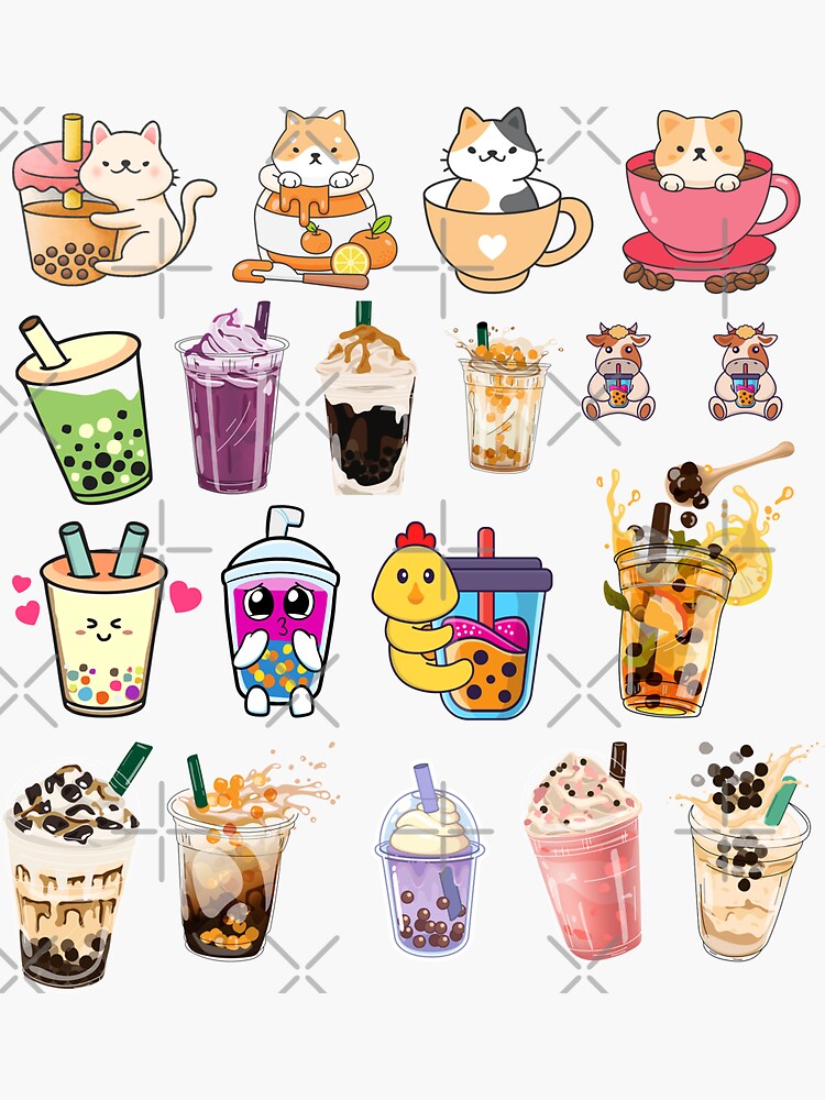 "cats milk tea stickers" Sticker for Sale by twitchytab | Redbubble