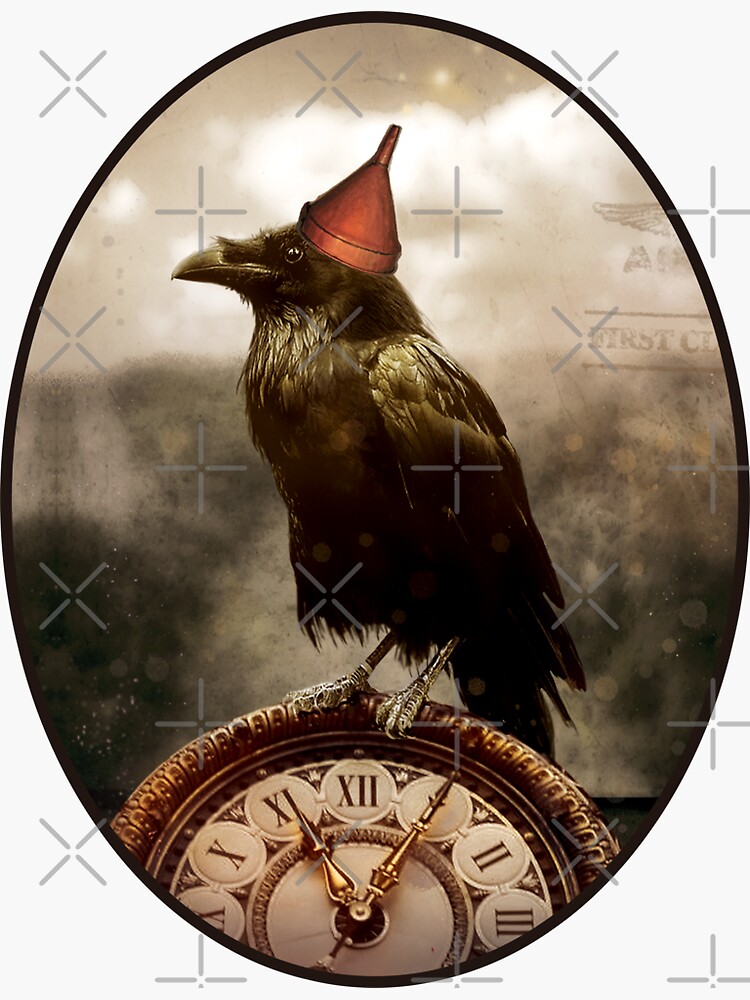 "New Year's Raven" Sticker for Sale by haggisvitae | Redbubble