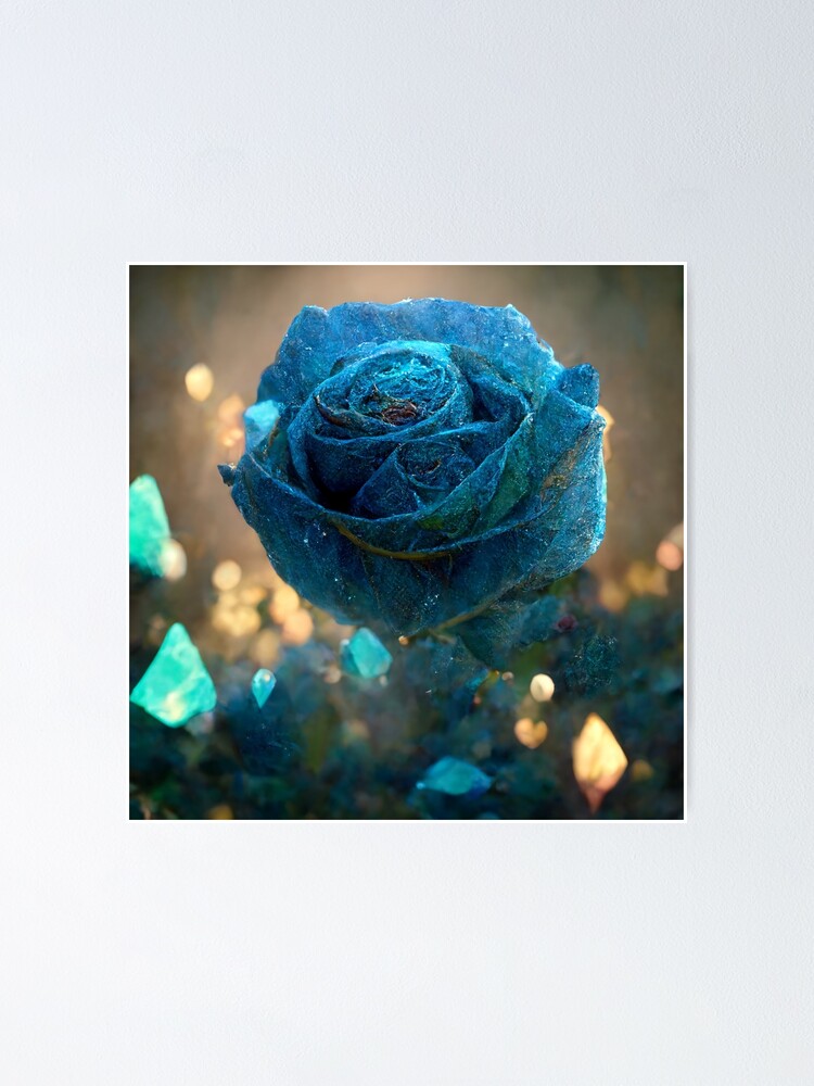 "Crystal Blue Rose" Poster for Sale by SerenitySands | Redbubble