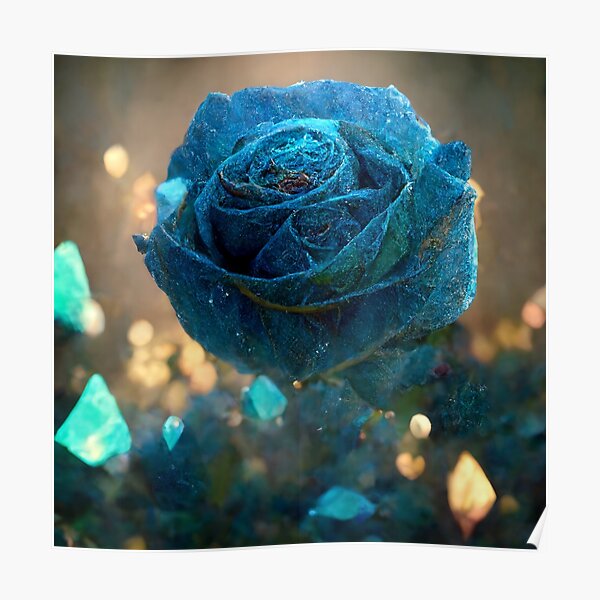 "Crystal Blue Rose" Poster for Sale by SerenitySands | Redbubble