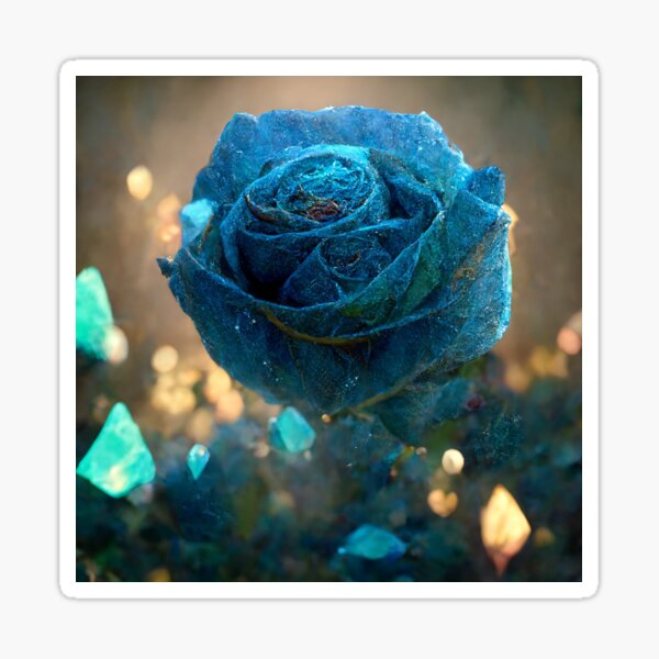 "Crystal Blue Rose" Sticker for Sale by SerenitySands | Redbubble