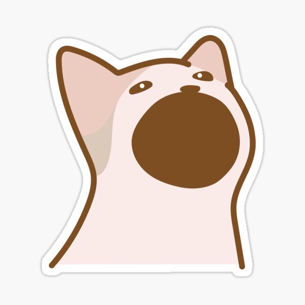"Hand Drawn Popcat" Sticker for Sale by felyne-kitty | Redbubble