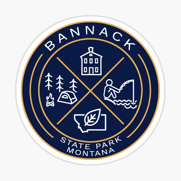 "Bannack State Park MT Heraldic Logo" Sticker for Sale by VanyaKar ...