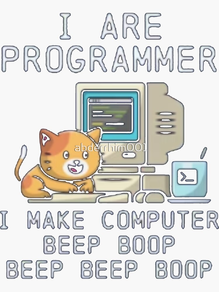 "Programmer Cat Beep Boop" Sticker for Sale by abderrhim001 | Redbubble