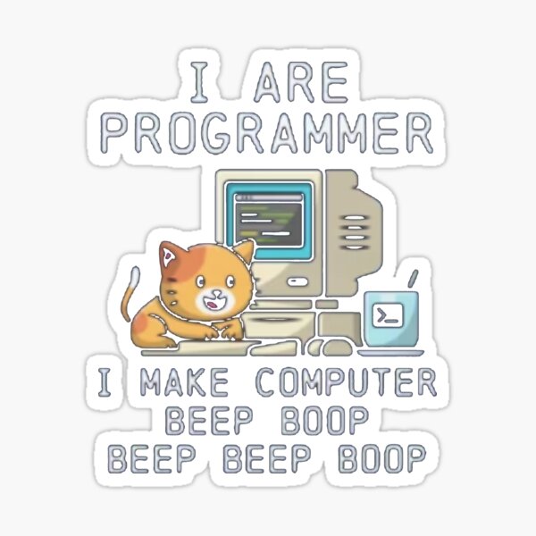 "Programmer Cat Beep Boop" Sticker for Sale by abderrhim001 | Redbubble