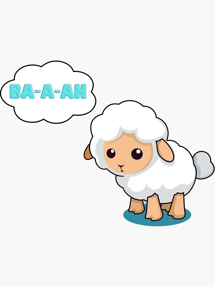 "Sheep, Baby Sheep baah" Sticker for Sale by M27AQ | Redbubble