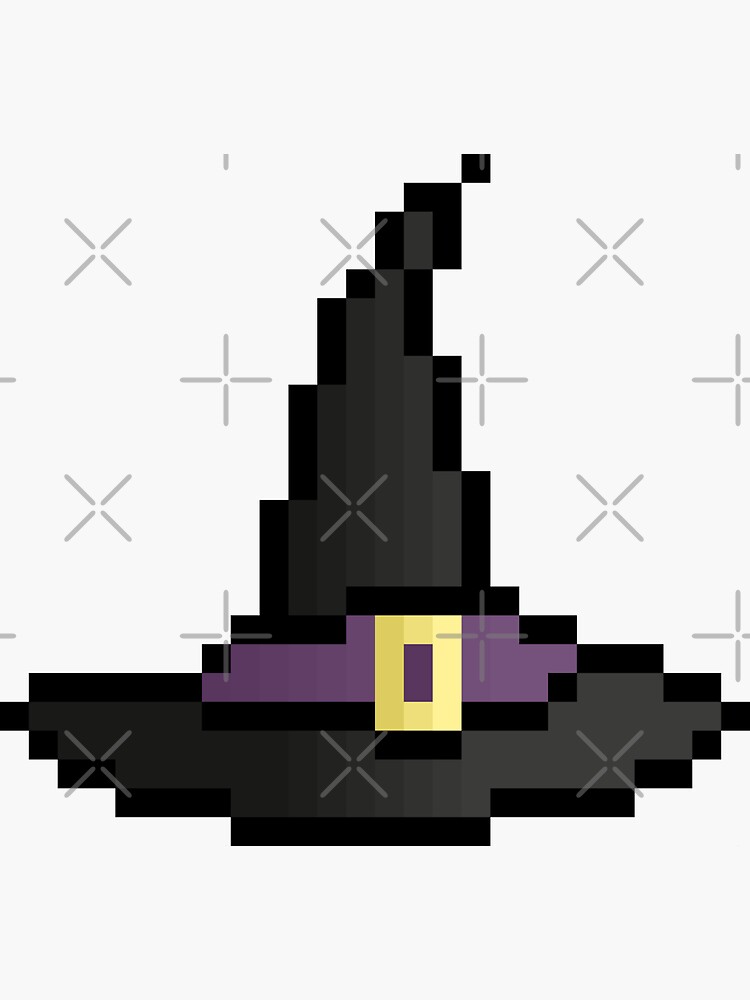 "Pixel Art Witch Hat" Sticker for Sale by DJFid | Redbubble