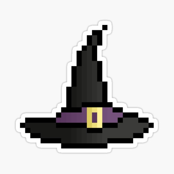 "Pixel Art Witch Hat" Sticker for Sale by DJFid | Redbubble
