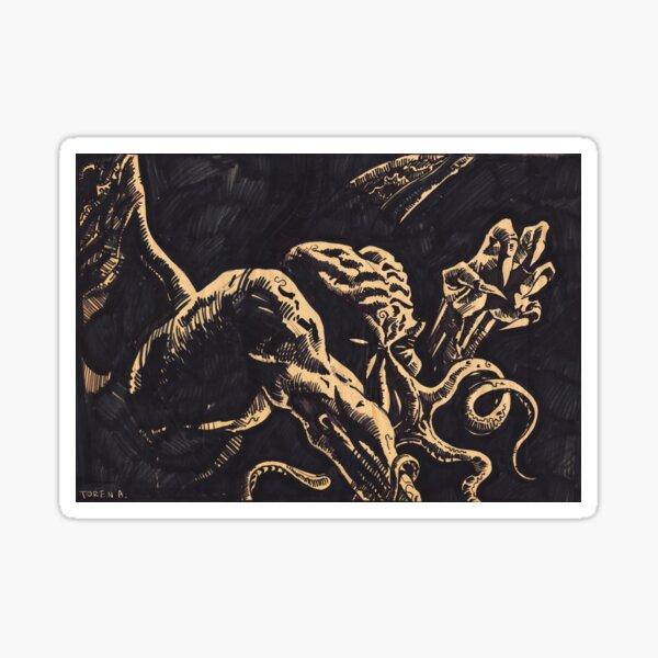 "The Crouch of Cthulhu" Sticker for Sale by torenatkinson | Redbubble